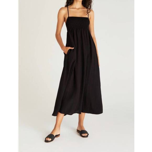 Z Supply | Dresses | New Z Supply Beachside Midi Dress In Black | Poshmark